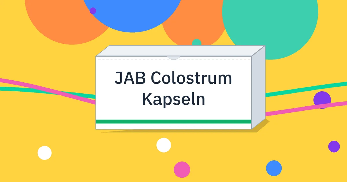 Symbolbild: Packung mit der Aufschrift JAB Colostrum Kapseln (PZN 09940839) – Verfügbarkeit und Bezug in Apotheken in Frankfurt am Main