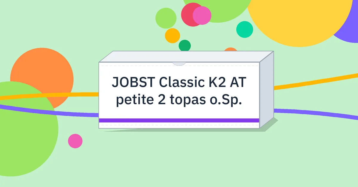 Symbolbild: Packung mit der Aufschrift JOBST Classic K2 AT petite 2 topas o.Sp. (PZN 13067997) – Verfügbarkeit und Bezug in Apotheken in Frankfurt am Main
