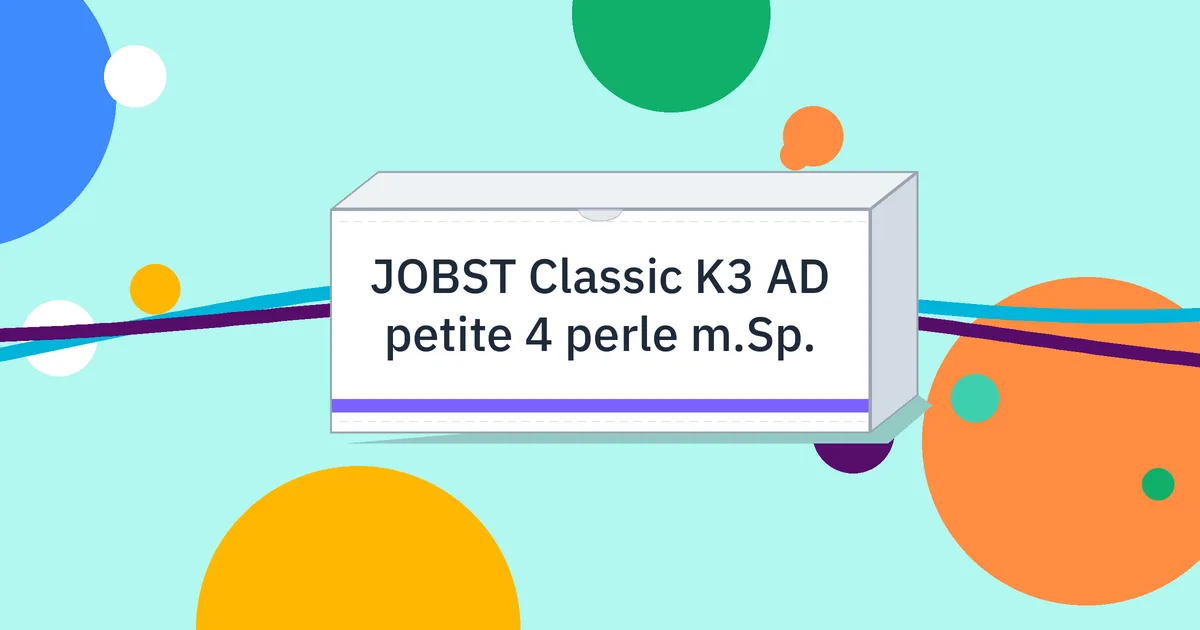 Symbolbild: Packung mit der Aufschrift JOBST Classic K3 AD petite 4 perle m.Sp. (PZN 13070025) – Verfügbarkeit und Bezug in Apotheken in Frankfurt am Main