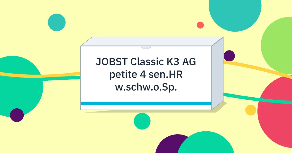 Symbolbild: Packung mit der Aufschrift JOBST Classic K3 AG petite 4 sen.HR w.schw.o.Sp. (PZN 17956636) – Verfügbarkeit und Bezug in Apotheken in Frankfurt am Main