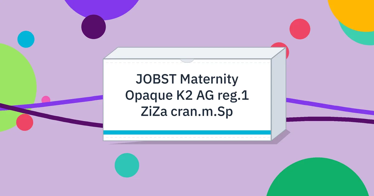 Symbolbild: Packung mit der Aufschrift JOBST Maternity Opaque K2 AG reg.1 ZiZa cran.m.Sp (PZN 15858125) – Verfügbarkeit und Bezug in Apotheken in Frankfurt am Main