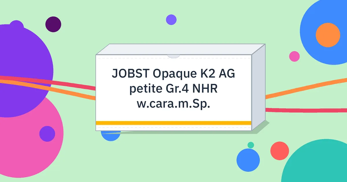 Symbolbild: Packung mit der Aufschrift JOBST Opaque K2 AG petite Gr.4 NHR w.cara.m.Sp. (PZN 11256085) – Verfügbarkeit und Bezug in Apotheken in Frankfurt am Main
