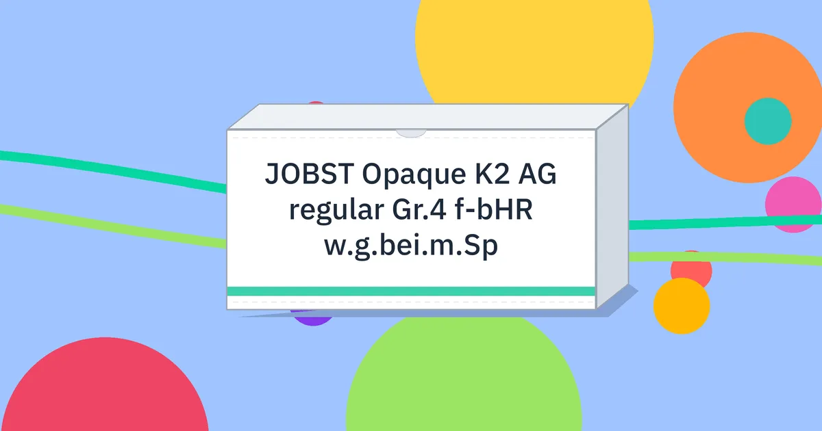 Symbolbild: Packung mit der Aufschrift JOBST Opaque K2 AG regular Gr.4 f-bHR w.g.bei.m.Sp (PZN 16280467) – Verfügbarkeit und Bezug in Apotheken in Frankfurt am Main