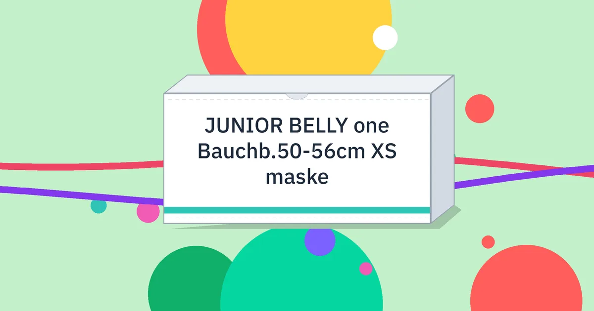 Symbolbild: Packung mit der Aufschrift JUNIOR BELLY one Bauchb.50-56cm XS maske (PZN 16537920) – Verfügbarkeit und Bezug in Apotheken in Frankfurt am Main