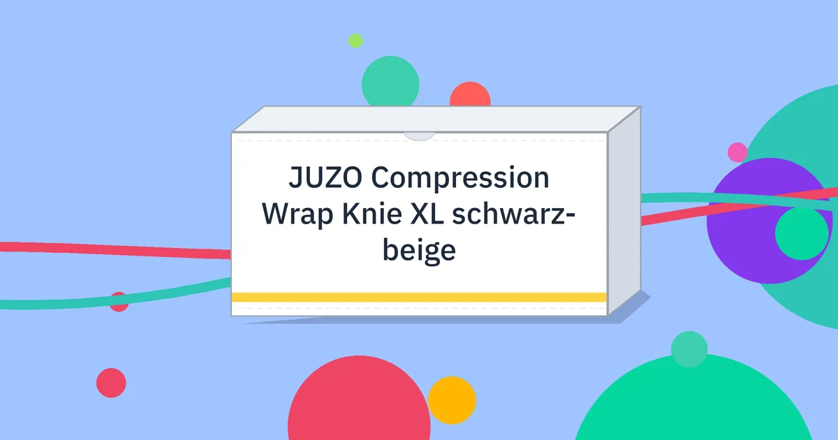 Symbolbild: Packung mit der Aufschrift JUZO Compression Wrap Knie XL schwarz-beige (PZN 16143411) – Verfügbarkeit und Bezug in Apotheken in Frankfurt am Main