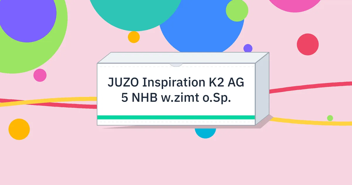 Symbolbild: Packung mit der Aufschrift JUZO Inspiration K2 AG 5 NHB w.zimt o.Sp. (PZN 14919089) – Verfügbarkeit und Bezug in Apotheken in Frankfurt am Main