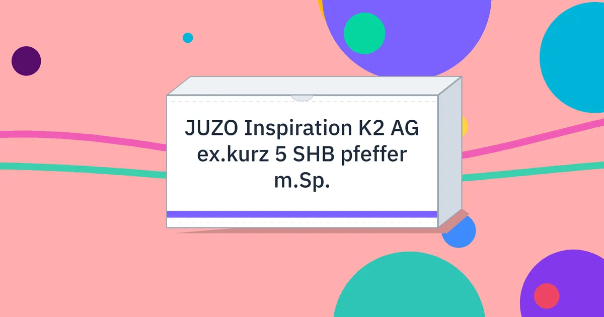 Symbolbild: Packung mit der Aufschrift JUZO Inspiration K2 AG ex.kurz 5 SHB pfeffer m.Sp. (PZN 14925517) – Verfügbarkeit und Bezug in Apotheken in Frankfurt am Main