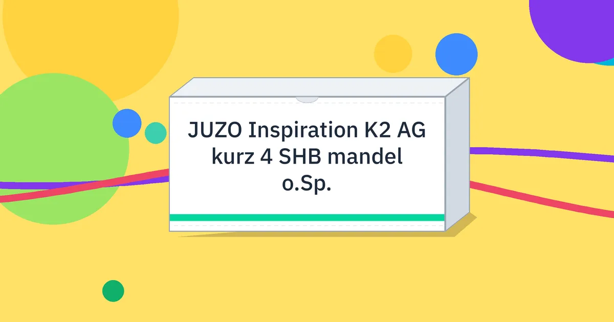 Symbolbild: Packung mit der Aufschrift JUZO Inspiration K2 AG kurz 4 SHB mandel o.Sp. (PZN 14949110) – Verfügbarkeit und Bezug in Apotheken in Frankfurt am Main