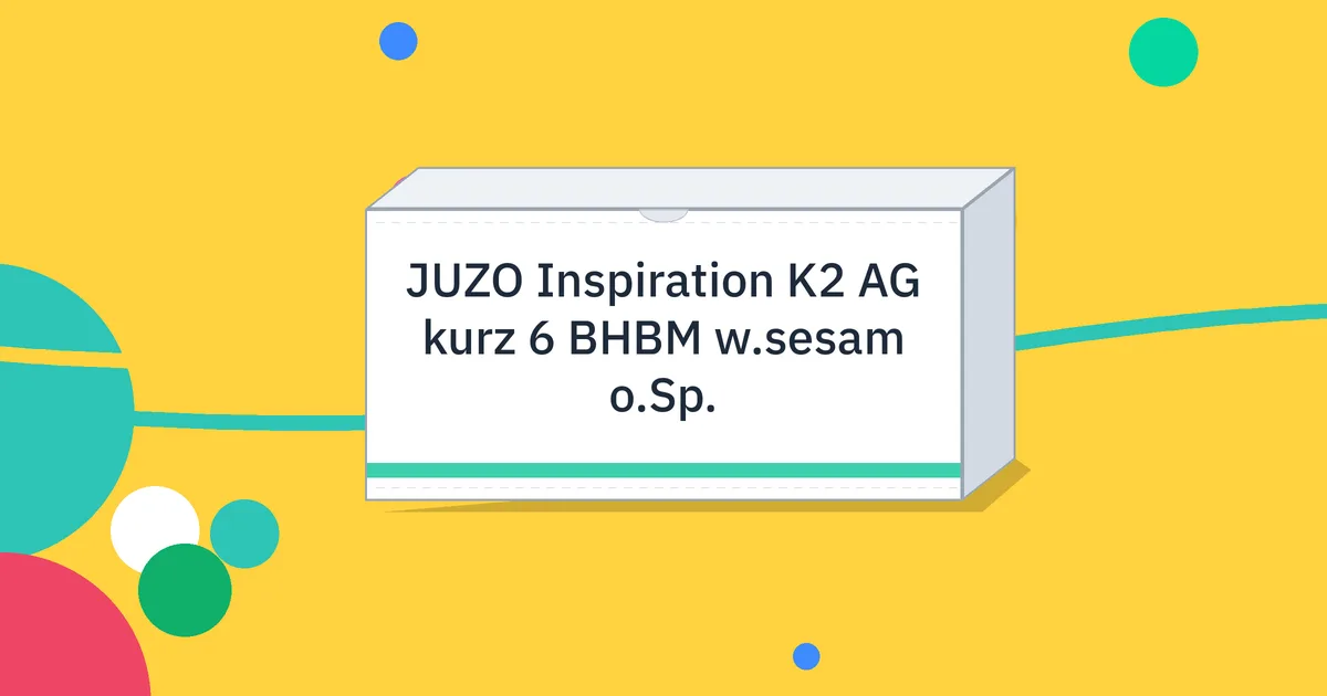 Symbolbild: Packung mit der Aufschrift JUZO Inspiration K2 AG kurz 6 BHBM w.sesam o.Sp. (PZN 14885278) – Verfügbarkeit und Bezug in Apotheken in Frankfurt am Main