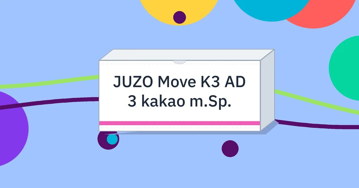 Symbolbild: Packung mit der Aufschrift JUZO Move K3 AD 3 kakao m.Sp. (PZN 18570620) – Verfügbarkeit und Bezug in Apotheken in Frankfurt am Main