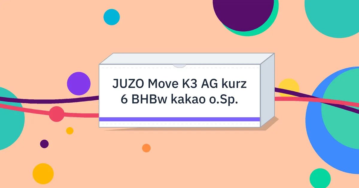 Symbolbild: Packung mit der Aufschrift JUZO Move K3 AG kurz 6 BHBw kakao o.Sp. (PZN 18593845) – Verfügbarkeit und Bezug in Apotheken in Frankfurt am Main