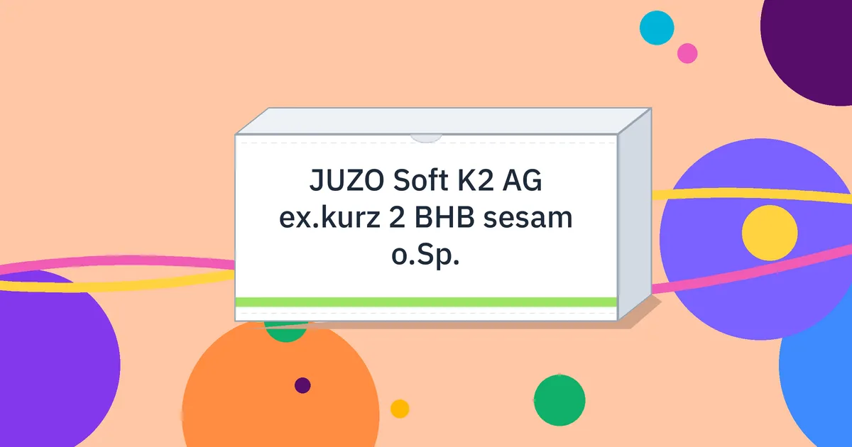 Symbolbild: Packung mit der Aufschrift JUZO Soft K2 AG ex.kurz 2 BHB sesam o.Sp. (PZN 14828139) – Verfügbarkeit und Bezug in Apotheken in Frankfurt am Main