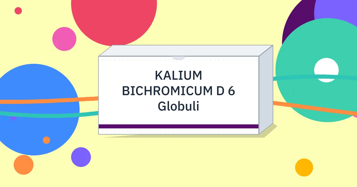 Symbolbild: Packung mit der Aufschrift KALIUM BICHROMICUM D 6 Globuli (PZN 11555385) – Verfügbarkeit und Bezug in Apotheken in Frankfurt am Main