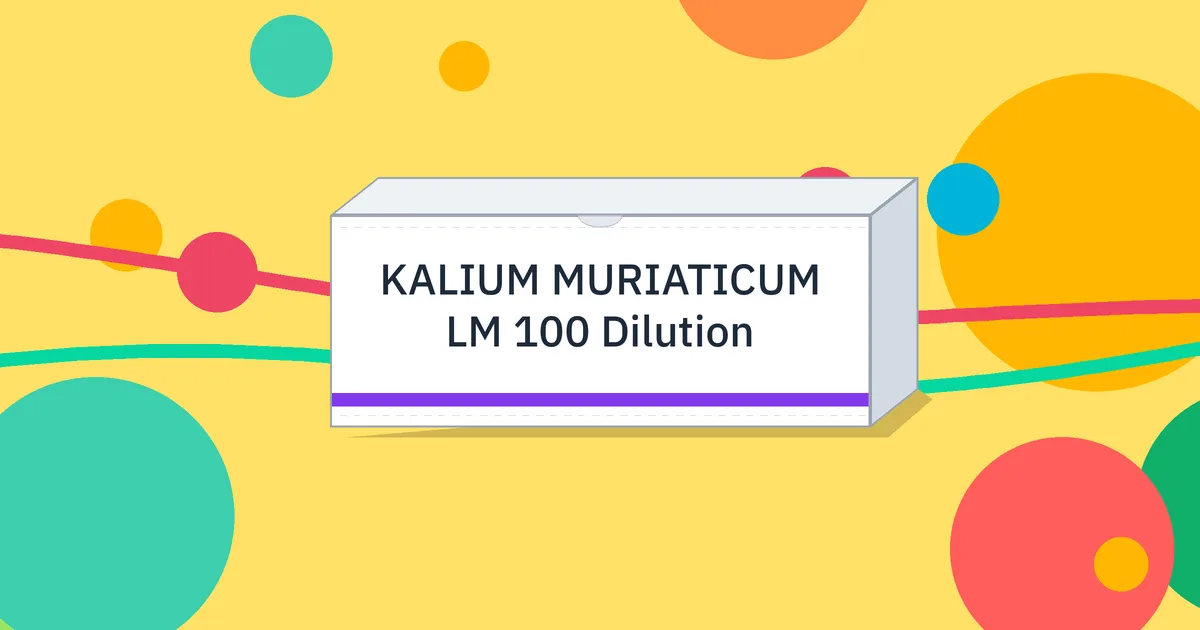 Symbolbild: Packung mit der Aufschrift KALIUM MURIATICUM LM 100 Dilution (PZN 12923112) – Verfügbarkeit und Bezug in Apotheken in Frankfurt am Main