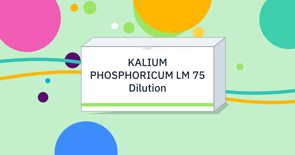 Symbolbild: Packung mit der Aufschrift KALIUM PHOSPHORICUM LM 75 Dilution (PZN 12924809) – Verfügbarkeit und Bezug in Apotheken in Frankfurt am Main