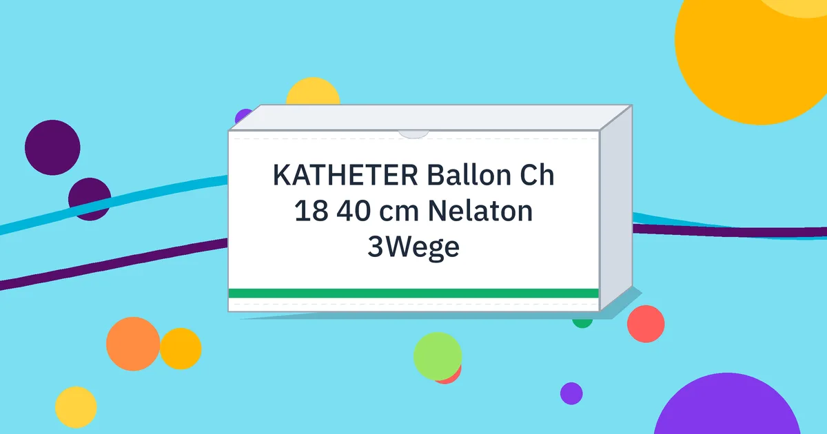 Symbolbild: Packung mit der Aufschrift KATHETER Ballon Ch 18 40 cm Nelaton 3Wege (PZN 01966199) – Verfügbarkeit und Bezug in Apotheken in Frankfurt am Main
