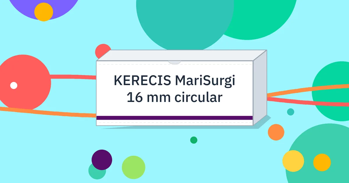 Symbolbild: Packung mit der Aufschrift KERECIS MariSurgi 16 mm circular (PZN 20600363) – Verfügbarkeit und Bezug in Apotheken in Frankfurt am Main