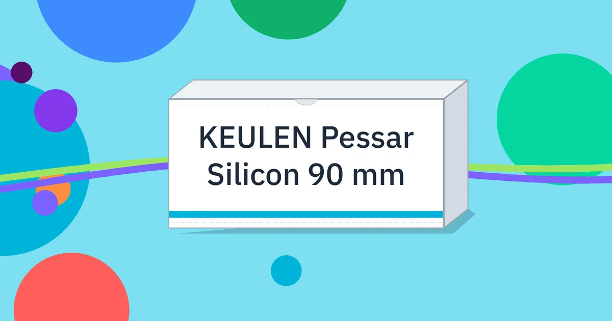 Symbolbild: Packung mit der Aufschrift KEULEN Pessar Silicon 90 mm (PZN 20313209) – Verfügbarkeit und Bezug in Apotheken in Frankfurt am Main