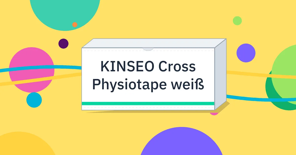 Symbolbild: Packung mit der Aufschrift KINSEO Cross Physiotape weiß (PZN 00039025) – Verfügbarkeit und Bezug in Apotheken in Frankfurt am Main