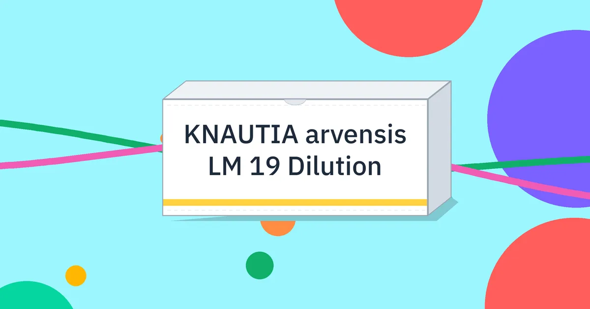 Symbolbild: Packung mit der Aufschrift KNAUTIA arvensis LM 19 Dilution (PZN 13519040) – Verfügbarkeit und Bezug in Apotheken in Frankfurt am Main