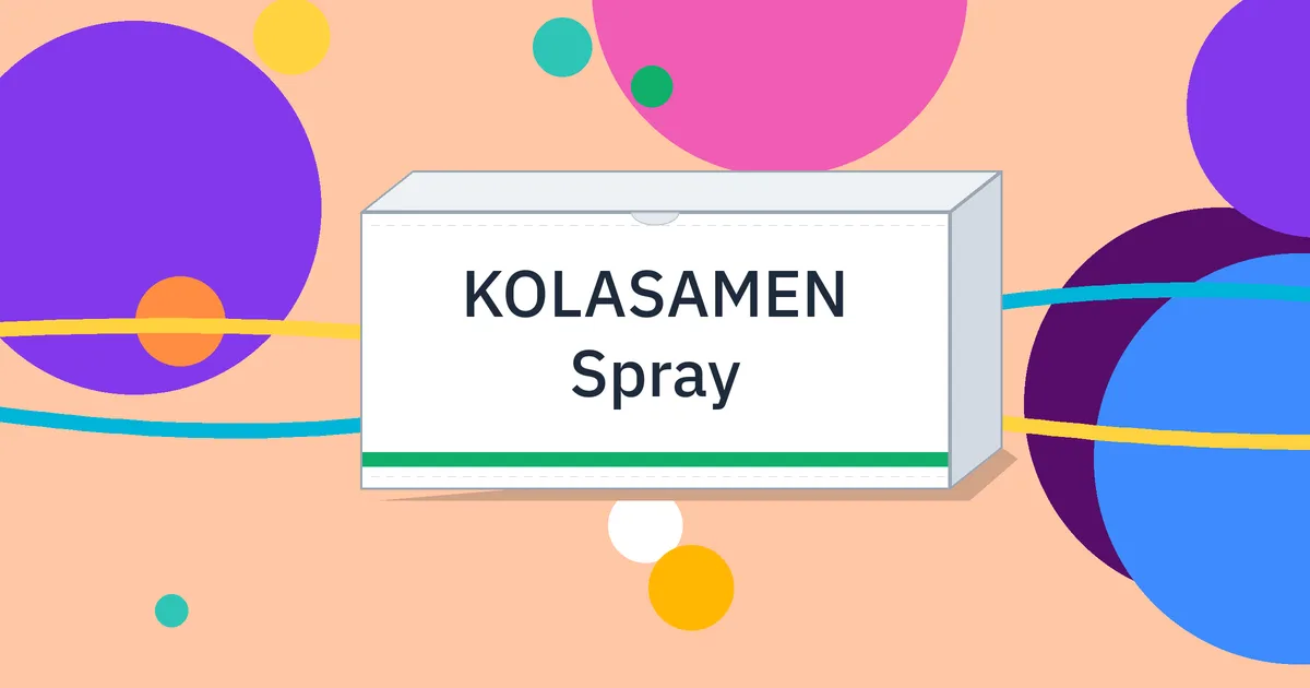 Symbolbild: Packung mit der Aufschrift KOLASAMEN Spray (PZN 11873777) – Verfügbarkeit und Bezug in Apotheken in Frankfurt am Main