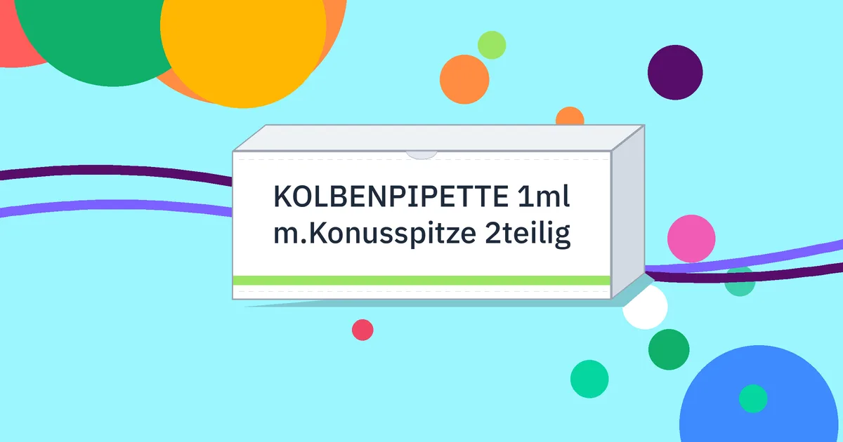 Symbolbild: Packung mit der Aufschrift KOLBENPIPETTE 1ml m.Konusspitze 2teilig (PZN 17543058) – Verfügbarkeit und Bezug in Apotheken in Frankfurt am Main