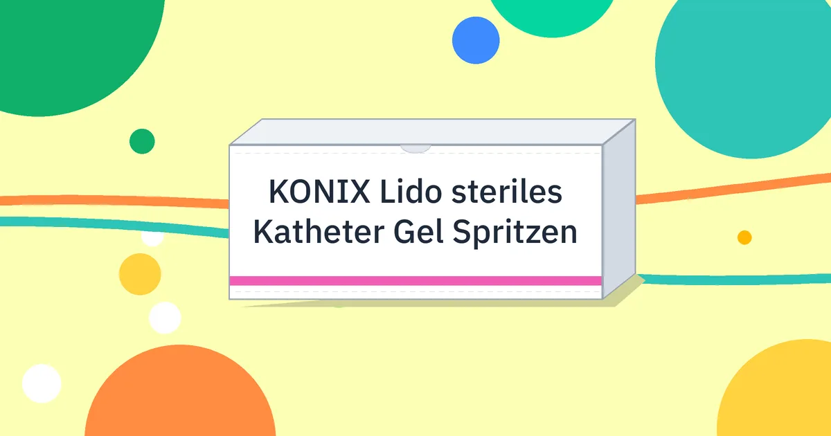 Symbolbild: Packung mit der Aufschrift KONIX Lido steriles Katheter Gel Spritzen (PZN 19728514) – Verfügbarkeit und Bezug in Apotheken in Frankfurt am Main