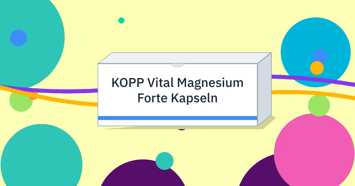 Symbolbild: Packung mit der Aufschrift KOPP Vital Magnesium Forte Kapseln (PZN 18811041) – Verfügbarkeit und Bezug in Apotheken in Frankfurt am Main