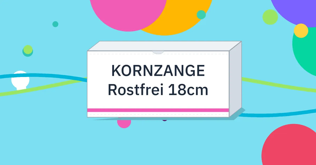 Symbolbild: Packung mit der Aufschrift KORNZANGE Rostfrei 18cm (PZN 02008649) – Verfügbarkeit und Bezug in Apotheken in Frankfurt am Main