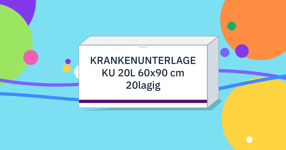 Symbolbild: Packung mit der Aufschrift KRANKENUNTERLAGE KU 20L 60x90 cm 20lagig (PZN 04239117) – Verfügbarkeit und Bezug in Apotheken in Frankfurt am Main