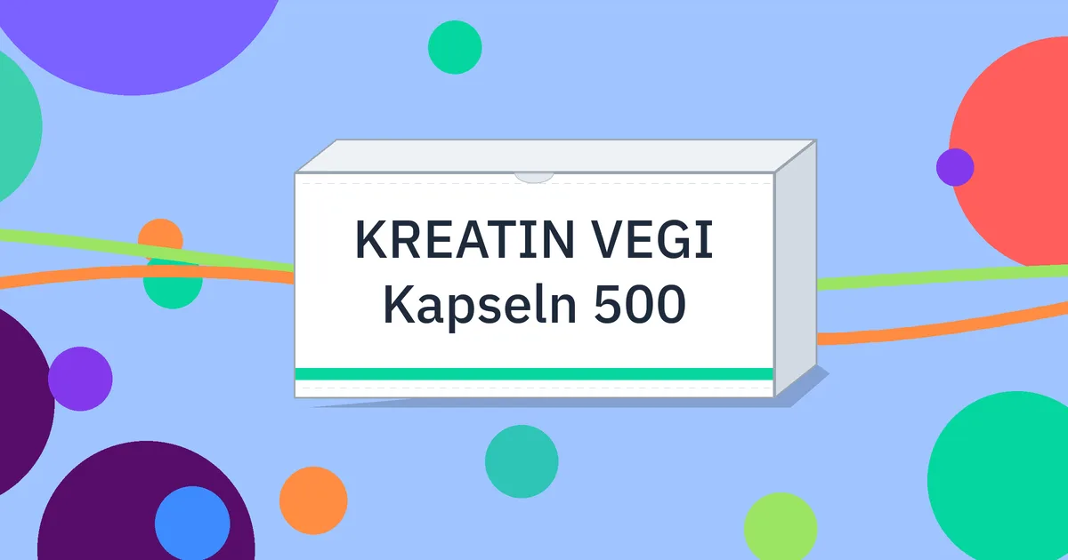 Symbolbild: Packung mit der Aufschrift KREATIN VEGI Kapseln 500 (PZN 03849612) – Verfügbarkeit und Bezug in Apotheken in Frankfurt am Main