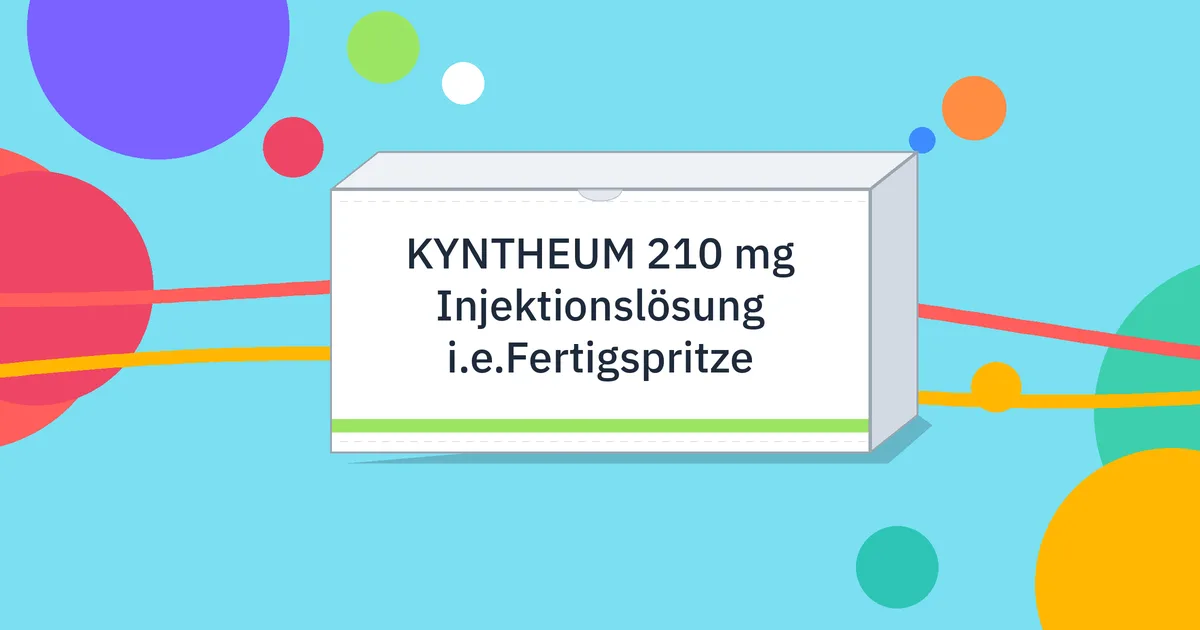 Symbolbild: Packung mit der Aufschrift KYNTHEUM 210 mg Injektionslösung i.e.Fertigspritze (PZN 16334039) – Verfügbarkeit und Bezug in Apotheken in Frankfurt am Main