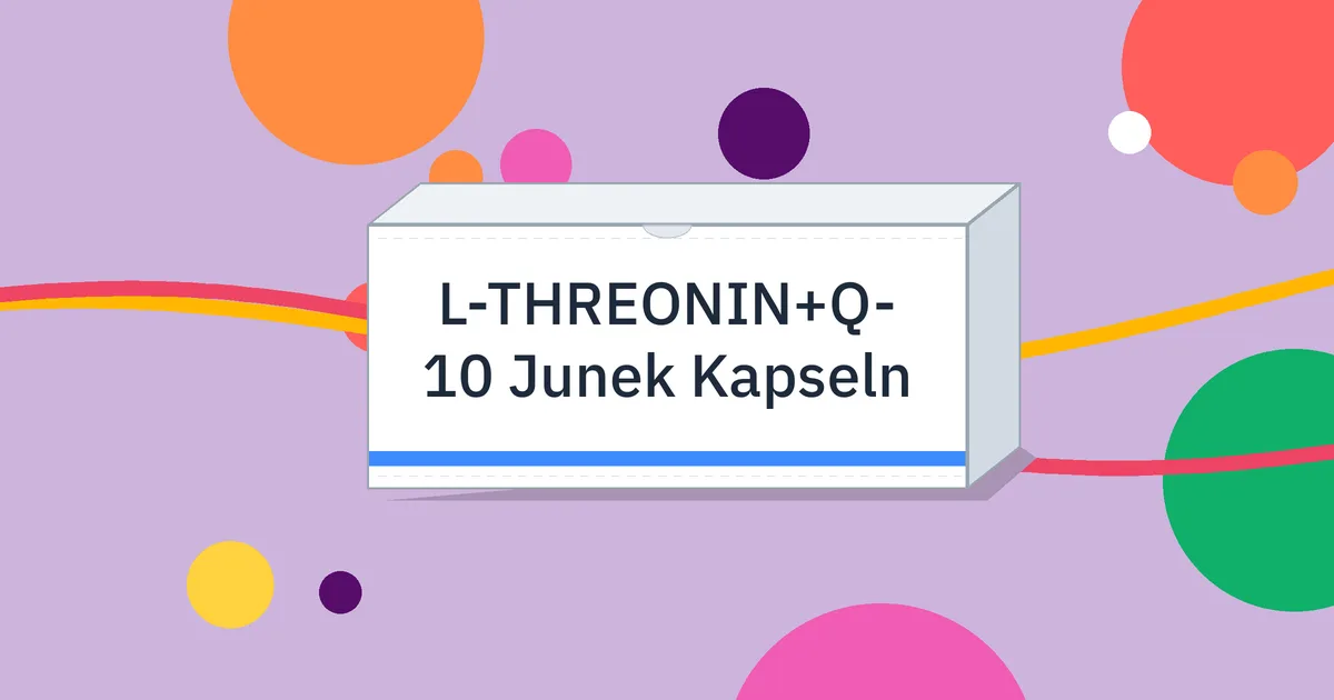 Symbolbild: Packung mit der Aufschrift L-THREONIN+Q-10 Junek Kapseln (PZN 00982658) – Verfügbarkeit und Bezug in Apotheken in Frankfurt am Main