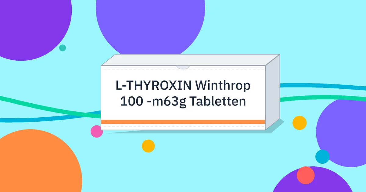 Symbolbild: Packung mit der Aufschrift L-THYROXIN Winthrop 100 -m63g Tabletten (PZN 06912908) – Verfügbarkeit und Bezug in Apotheken in Frankfurt am Main