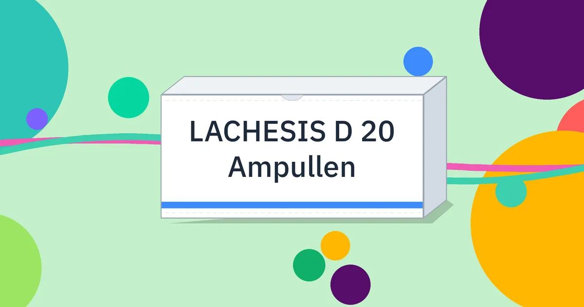 Symbolbild: Packung mit der Aufschrift LACHESIS D 20 Ampullen (PZN 01623625) – Verfügbarkeit und Bezug in Apotheken in Frankfurt am Main