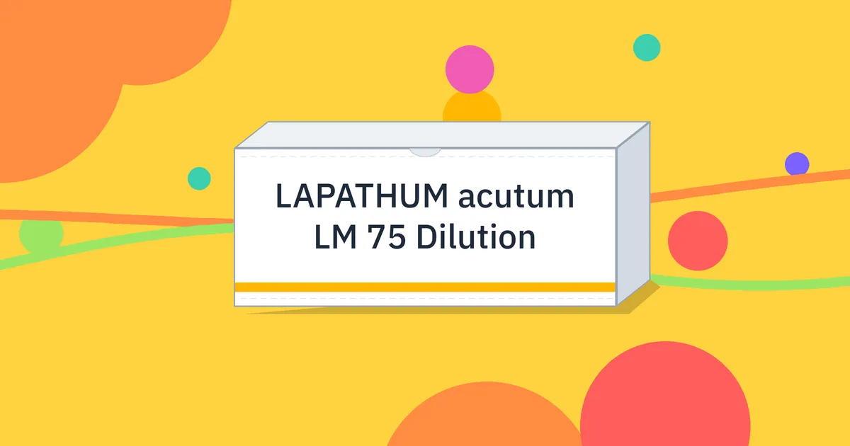 Symbolbild: Packung mit der Aufschrift LAPATHUM acutum LM 75 Dilution (PZN 13522941) – Verfügbarkeit und Bezug in Apotheken in Frankfurt am Main