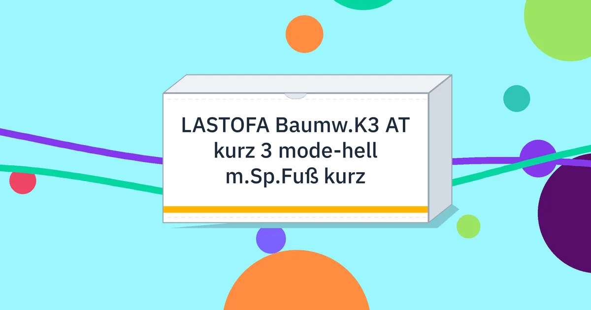 Symbolbild: Packung mit der Aufschrift LASTOFA Baumw.K3 AT kurz 3 mode-hell m.Sp.Fuß kurz (PZN 01958780) – Verfügbarkeit und Bezug in Apotheken in Frankfurt am Main