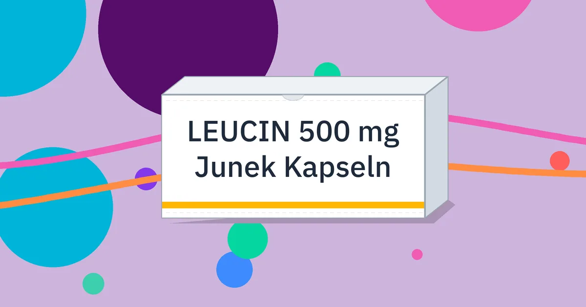Symbolbild: Packung mit der Aufschrift LEUCIN 500 mg Junek Kapseln (PZN 00134522) – Verfügbarkeit und Bezug in Apotheken in Frankfurt am Main