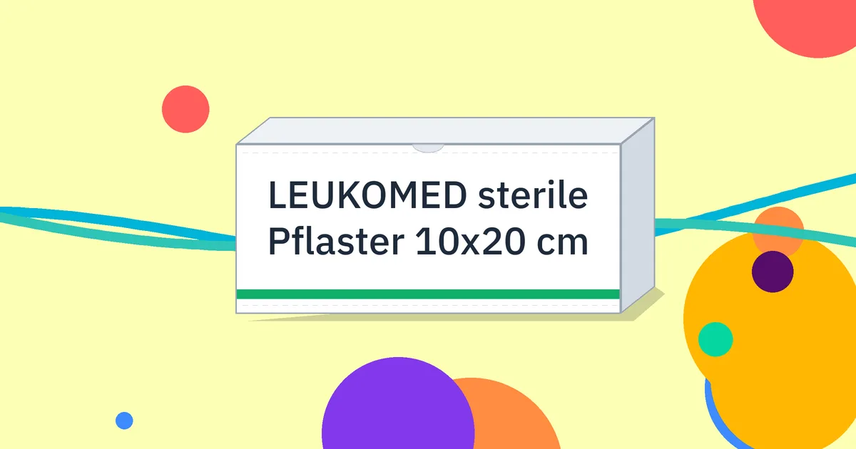 Symbolbild: Packung mit der Aufschrift LEUKOMED sterile Pflaster 10x20 cm (PZN 18411206) – Verfügbarkeit und Bezug in Apotheken in Frankfurt am Main