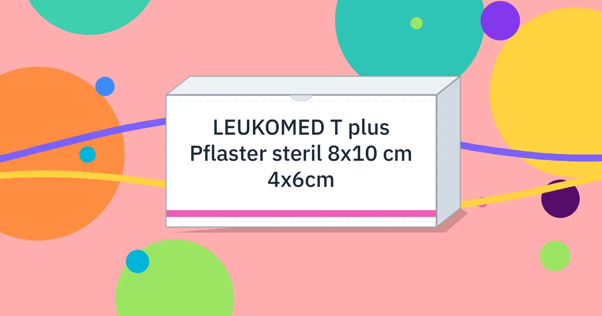 Symbolbild: Packung mit der Aufschrift LEUKOMED T plus Pflaster steril 8x10 cm 4x6cm (PZN 12776616) – Verfügbarkeit und Bezug in Apotheken in Frankfurt am Main
