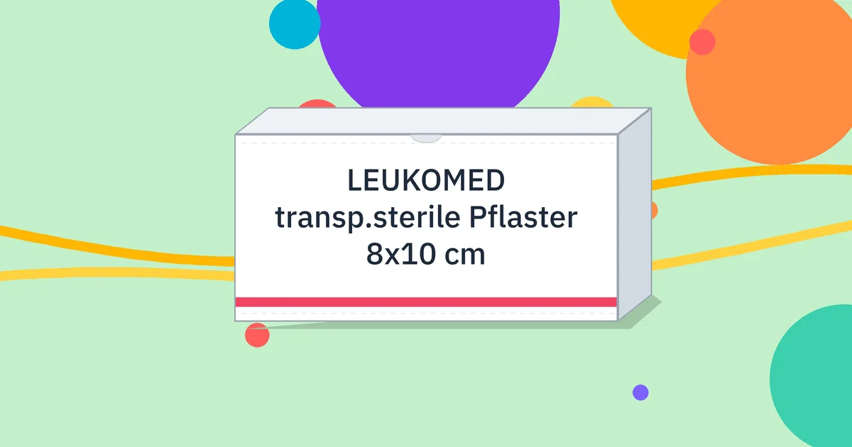 Symbolbild: Packung mit der Aufschrift LEUKOMED transp.sterile Pflaster 8x10 cm (PZN 12657337) – Verfügbarkeit und Bezug in Apotheken in Frankfurt am Main