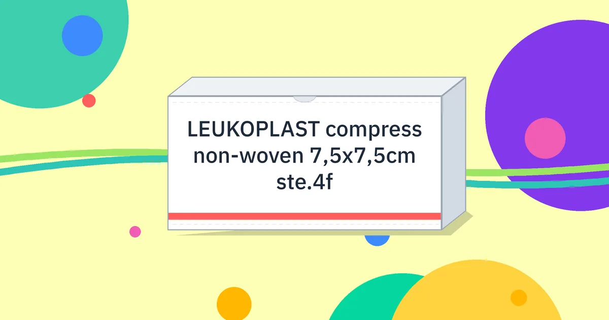 Symbolbild: Packung mit der Aufschrift LEUKOPLAST compress non-woven 7,5x7,5cm ste.4f (PZN 19064416) – Verfügbarkeit und Bezug in Apotheken in Frankfurt am Main