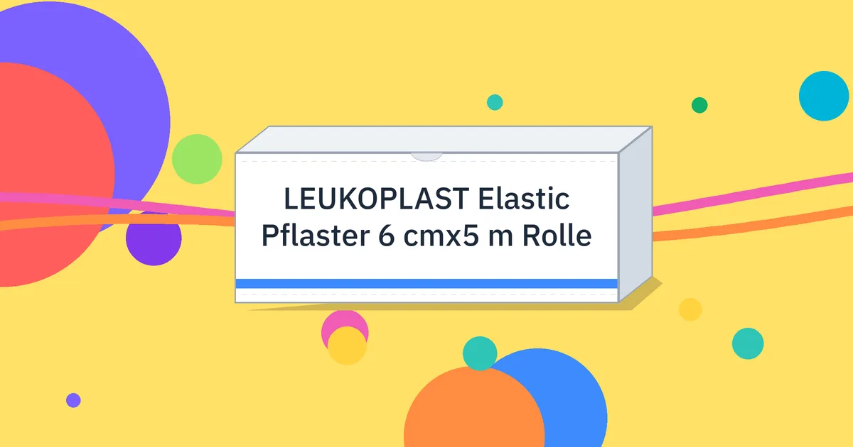Symbolbild: Packung mit der Aufschrift LEUKOPLAST Elastic Pflaster 6 cmx5 m Rolle (PZN 14284751) – Verfügbarkeit und Bezug in Apotheken in Frankfurt am Main