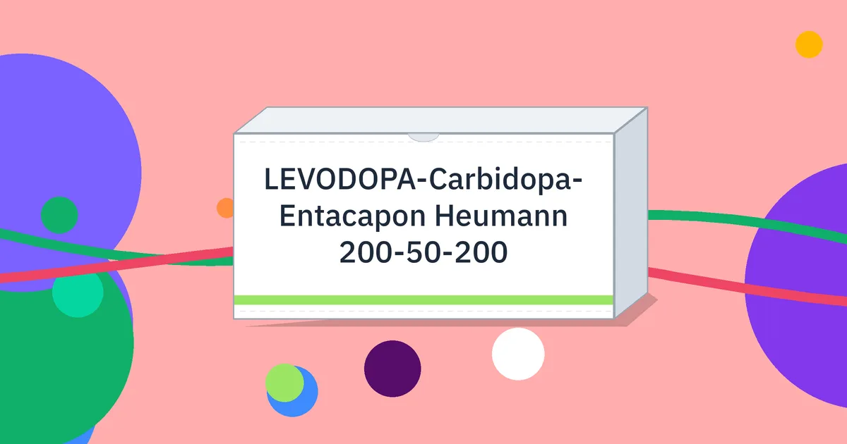 Symbolbild: Packung mit der Aufschrift LEVODOPA-Carbidopa-Entacapon Heumann 200-50-200 (PZN 17149025) – Verfügbarkeit und Bezug in Apotheken in Frankfurt am Main