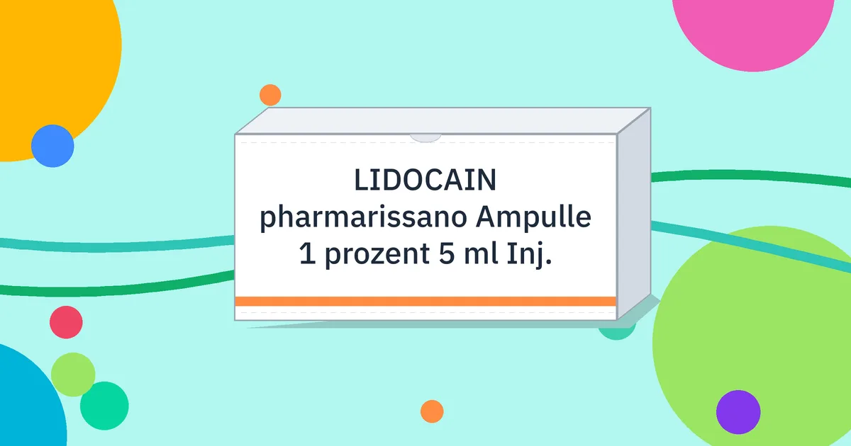 Symbolbild: Packung mit der Aufschrift LIDOCAIN pharmarissano Ampulle 1 prozent 5 ml Inj. (PZN 18223462) – Verfügbarkeit und Bezug in Apotheken in Frankfurt am Main