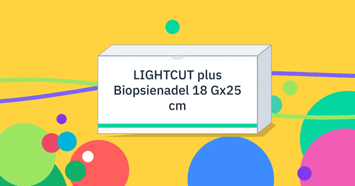 Symbolbild: Packung mit der Aufschrift LIGHTCUT plus Biopsienadel 18 Gx25 cm (PZN 16922138) – Verfügbarkeit und Bezug in Apotheken in Frankfurt am Main