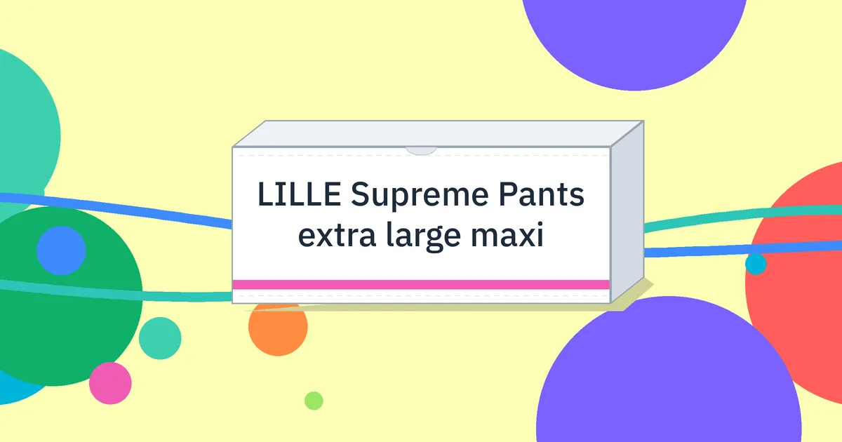 Symbolbild: Packung mit der Aufschrift LILLE Supreme Pants extra large maxi (PZN 10170938) – Verfügbarkeit und Bezug in Apotheken in Frankfurt am Main
