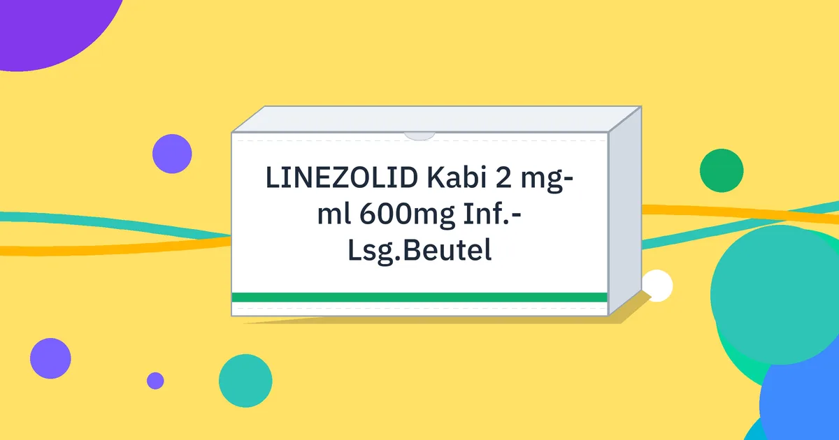 Symbolbild: Packung mit der Aufschrift LINEZOLID Kabi 2 mg-ml 600mg Inf.-Lsg.Beutel (PZN 11510477) – Verfügbarkeit und Bezug in Apotheken in Frankfurt am Main