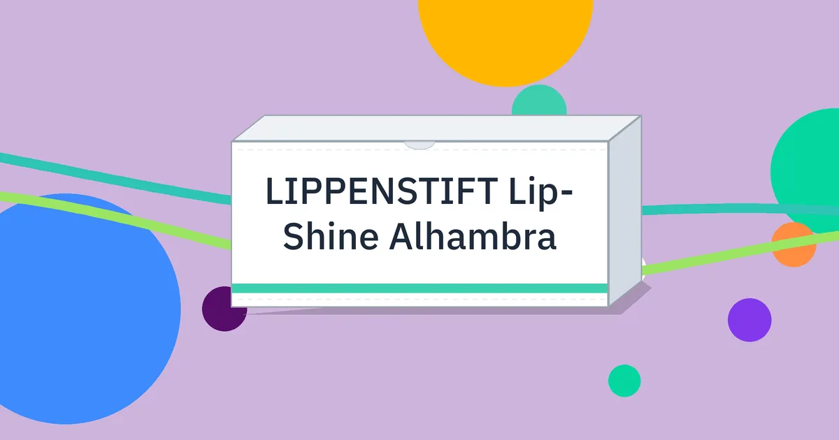 Symbolbild: Packung mit der Aufschrift LIPPENSTIFT Lip-Shine Alhambra (PZN 19169345) – Verfügbarkeit und Bezug in Apotheken in Frankfurt am Main