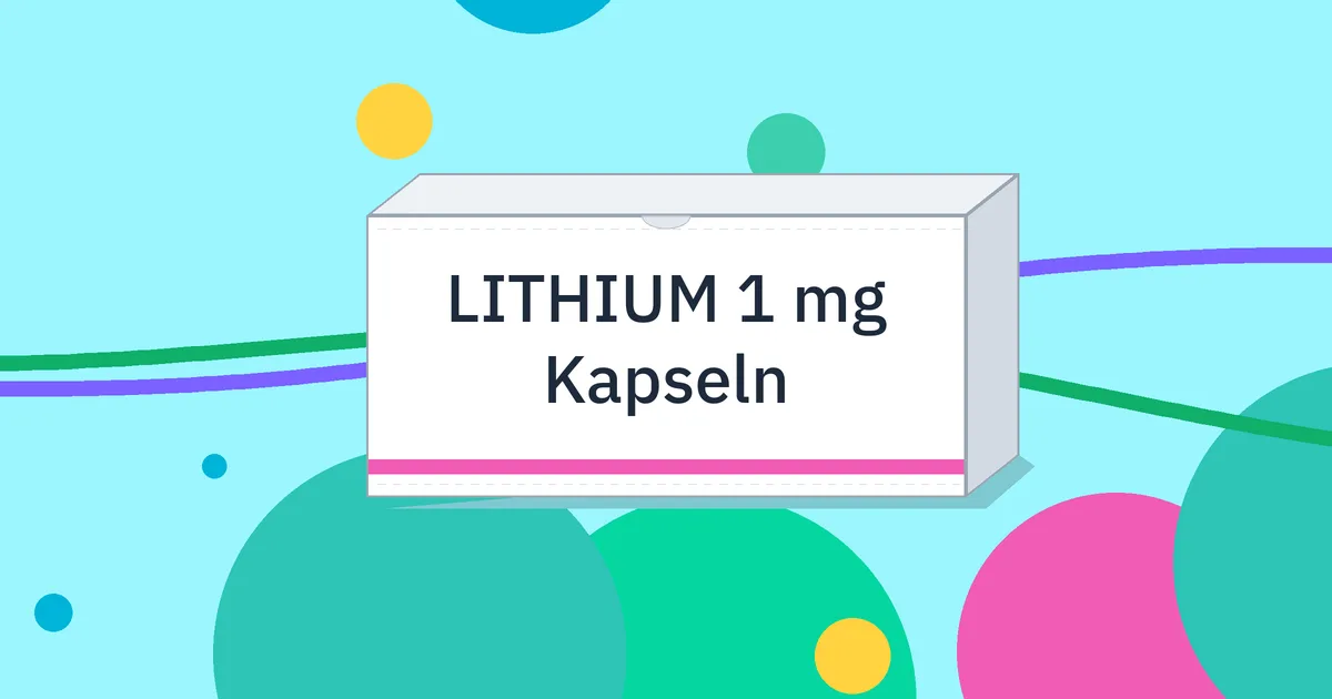 Symbolbild: Packung mit der Aufschrift LITHIUM 1 mg Kapseln (PZN 20349242) – Verfügbarkeit und Bezug in Apotheken in Frankfurt am Main